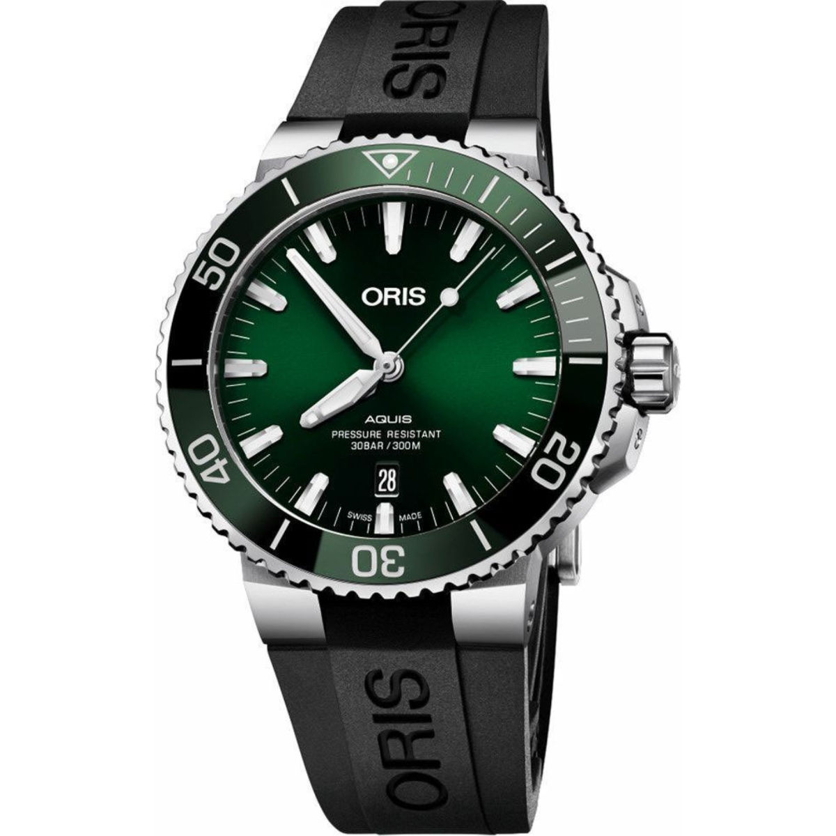 Buy Oris Aquis Date Analog Dial Color Green Men Watch 01 733 7766 4157 ...
