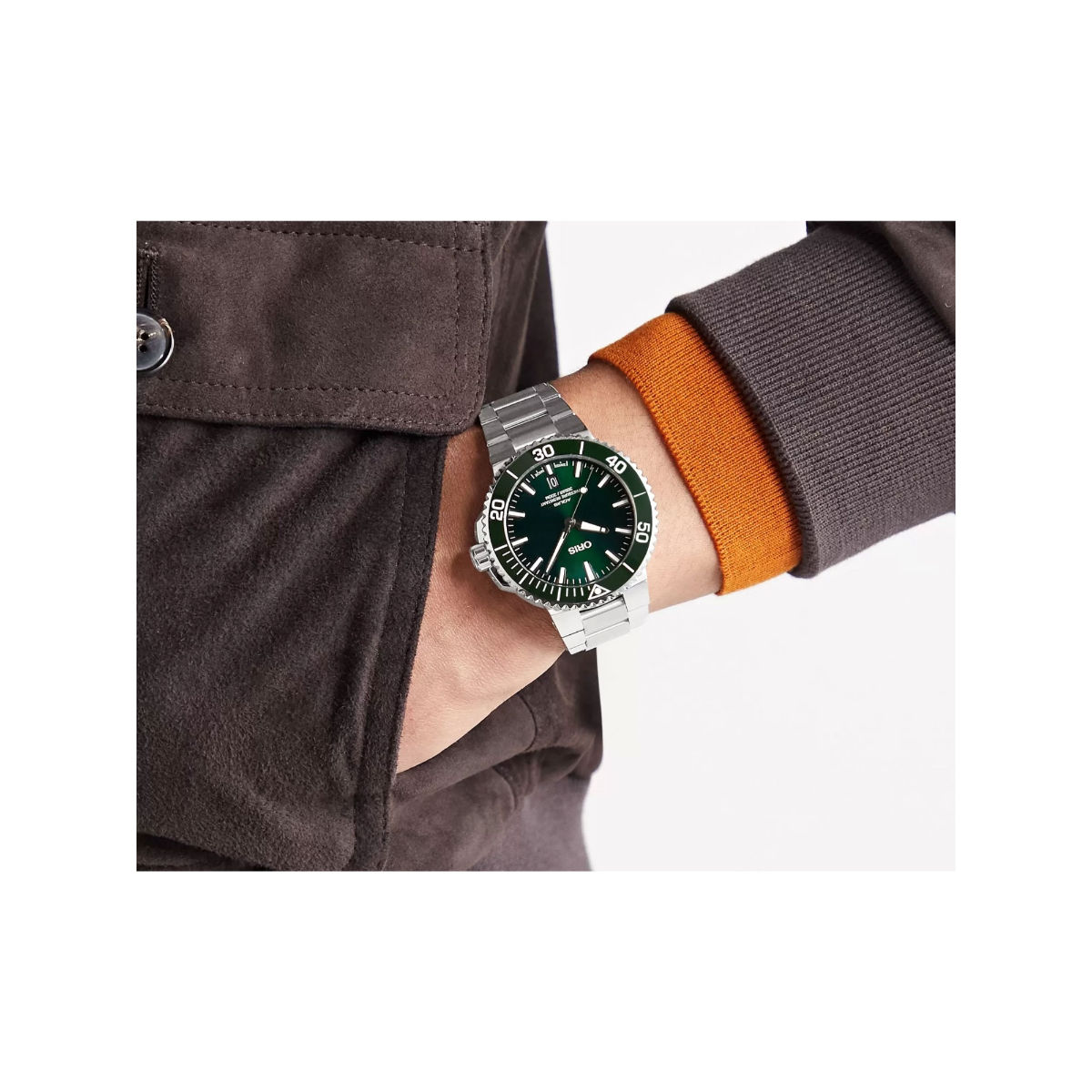 Buy Oris Diving Date Analog Green Dial Color Men Watch- 01 733 7766 ...