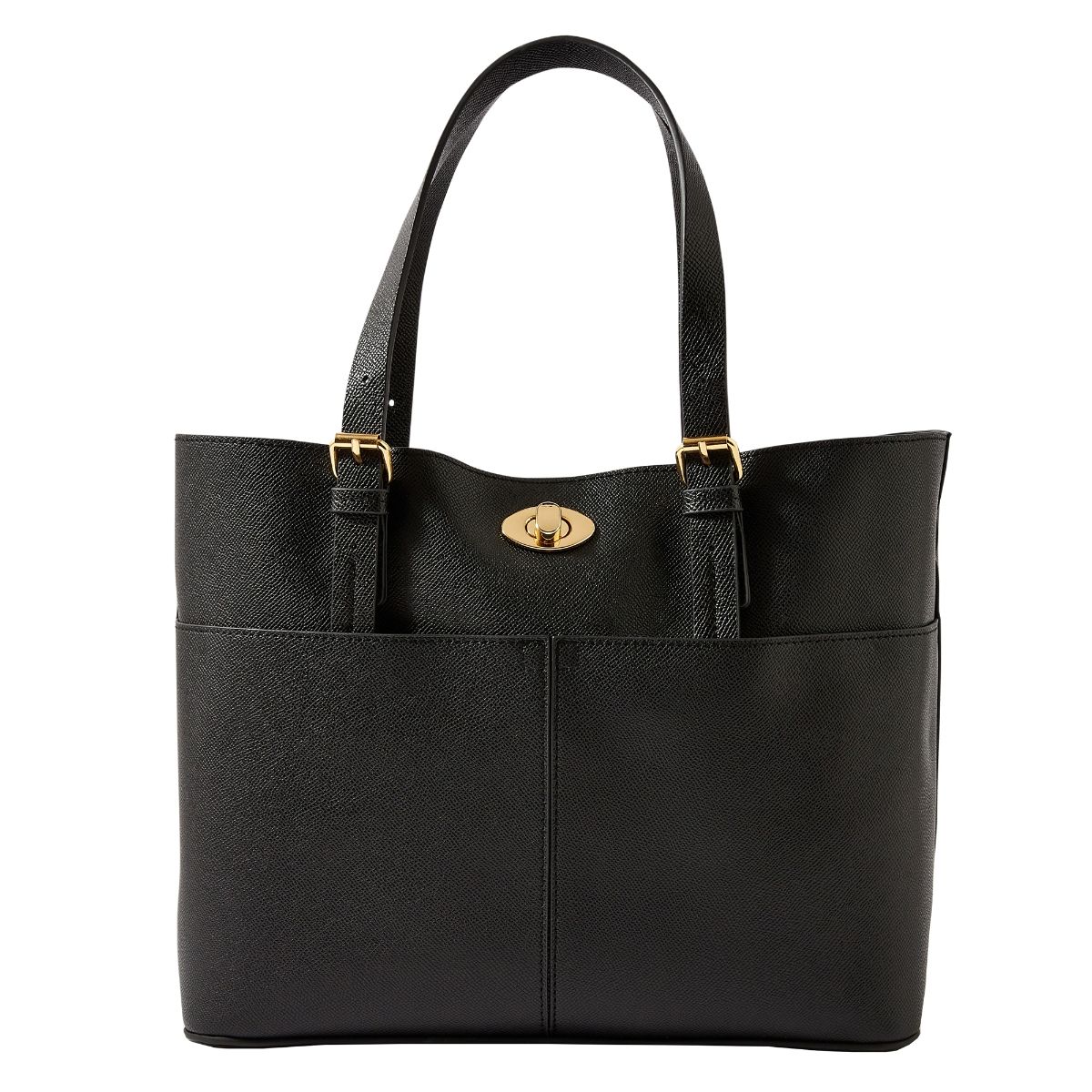 Buy Accessorize London Women's Faux Leather Black Large Lock Handheld ...