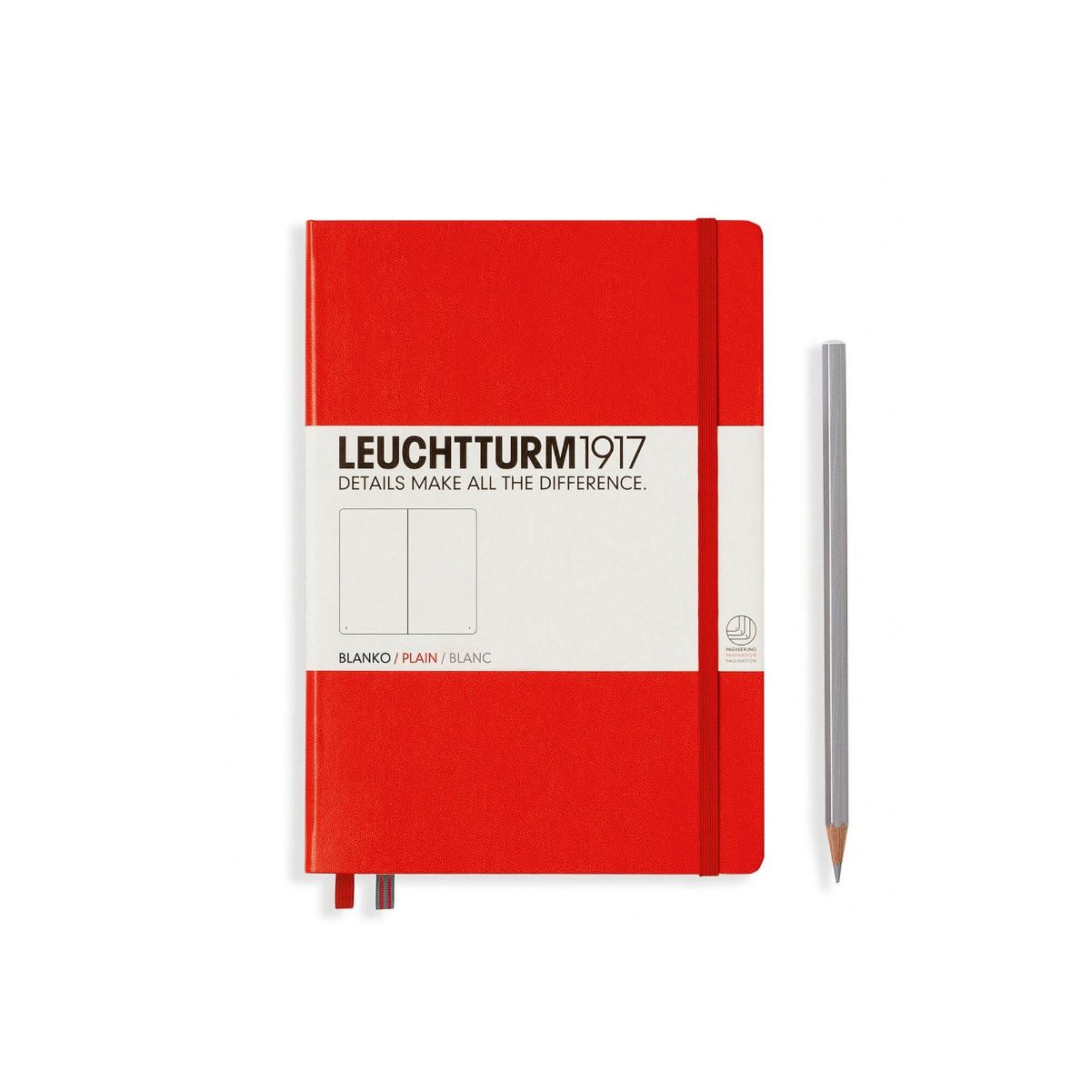 Leuchtturm1917 Medium A5-Size Hard Cover Notebook (Plain) - Red: Buy ...