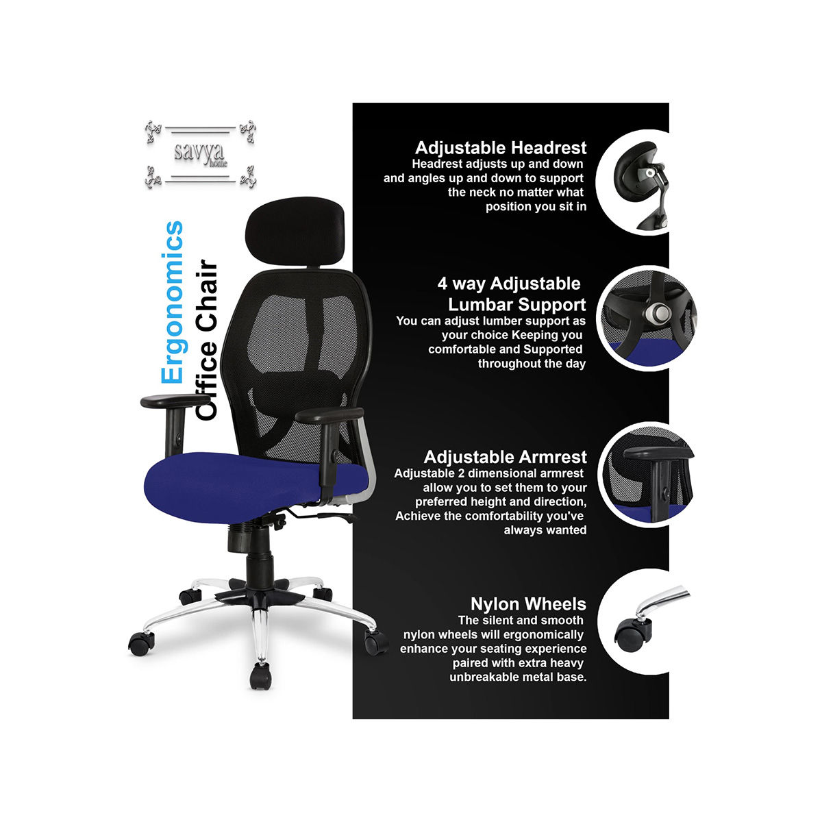 Buy Savya Home Apollo High Back Executive Office Chair By K (F) Online