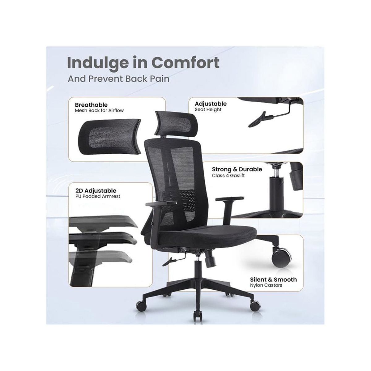 Buy Savya Home Office Chair 1528A-Blk Online