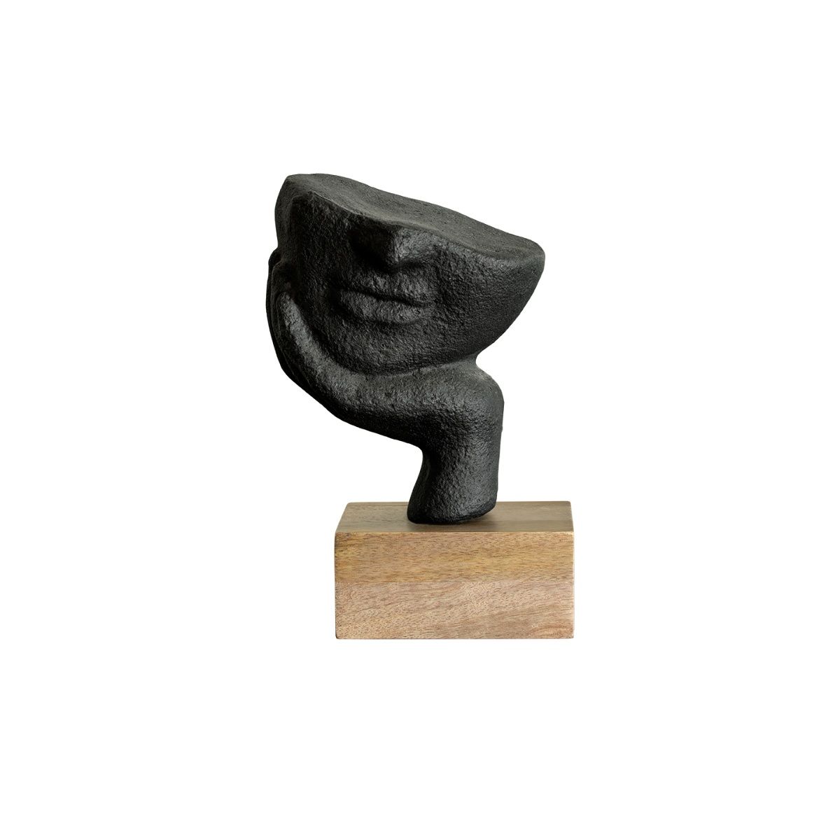 Buy Ellementry Restive Face Ecomix Black Sculpture for Home and Living ...