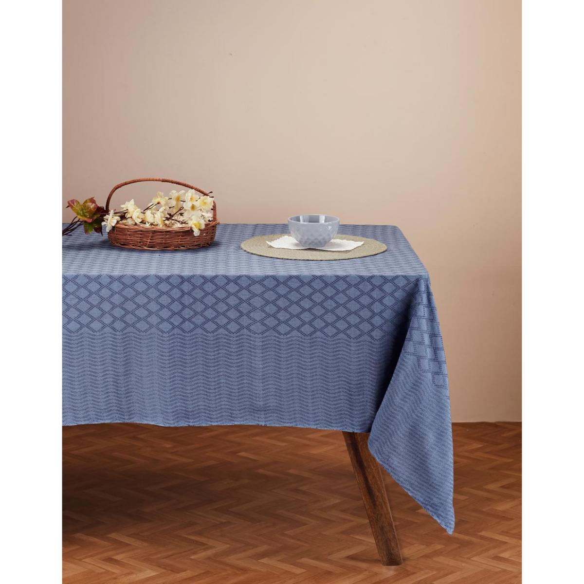Buy Fabindia Indigo Suhana Cotton Woven Table Cover Online