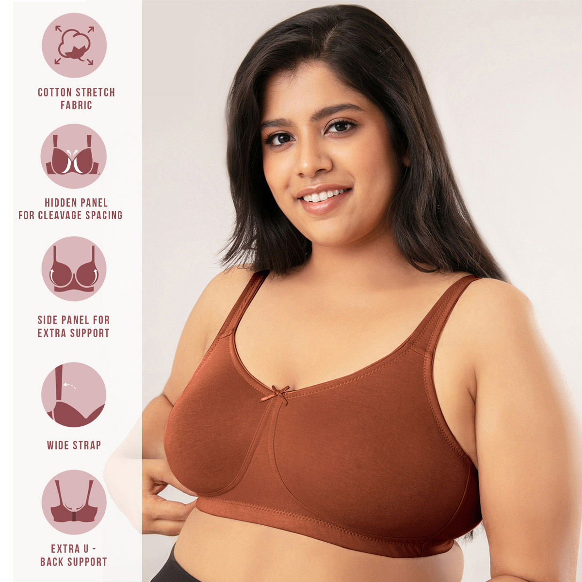 Nykd by Nykaa Flawless Me Breast Separator Bra - Nyb105 Rust Rust: Buy Nykd by Nykaa Flawless Me ...