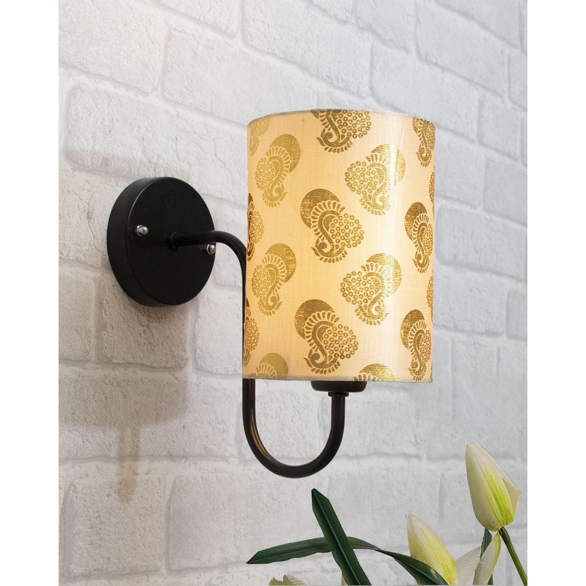 Buy Homesake Wall Metal Gooseneck Gold Cylinder Shade Online