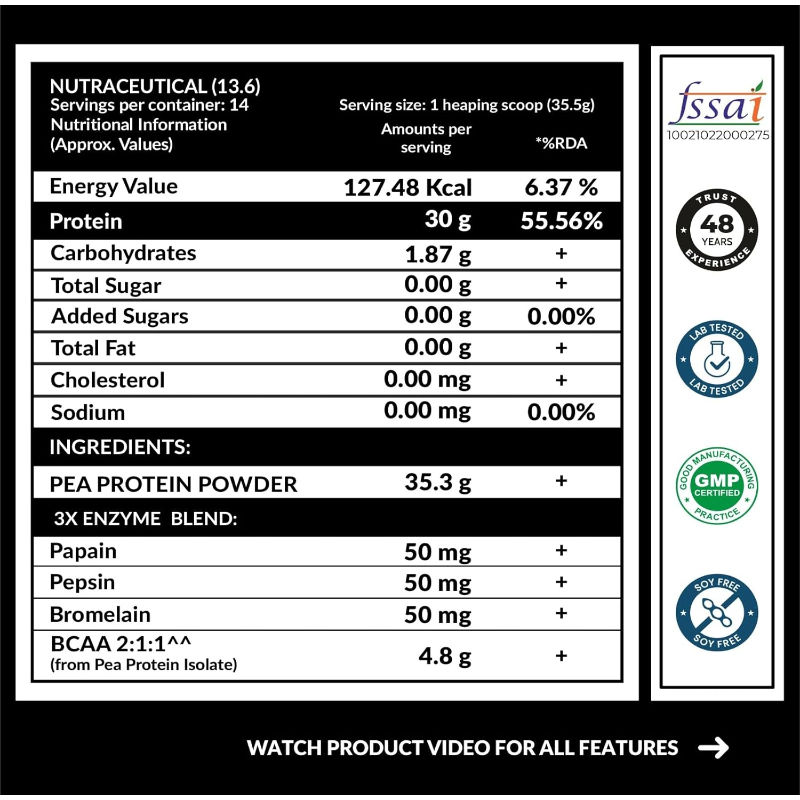 Buy Carbamide Forte Pea Protein Isolate Powder - Unflavoured Online