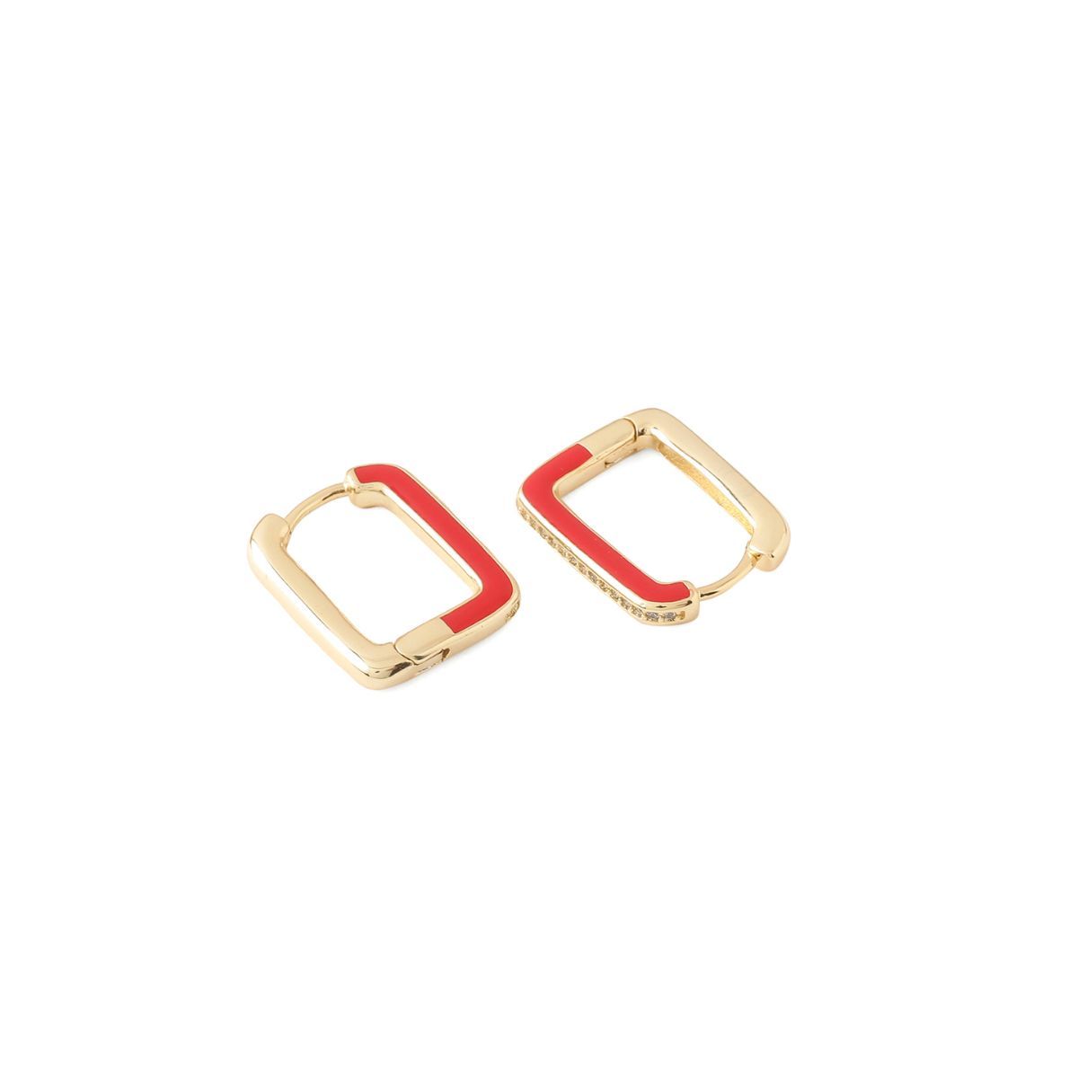 Buy Mitali Jain Fruit Hoops(Red)-Rectangle Shaped Hoops Studded with ...