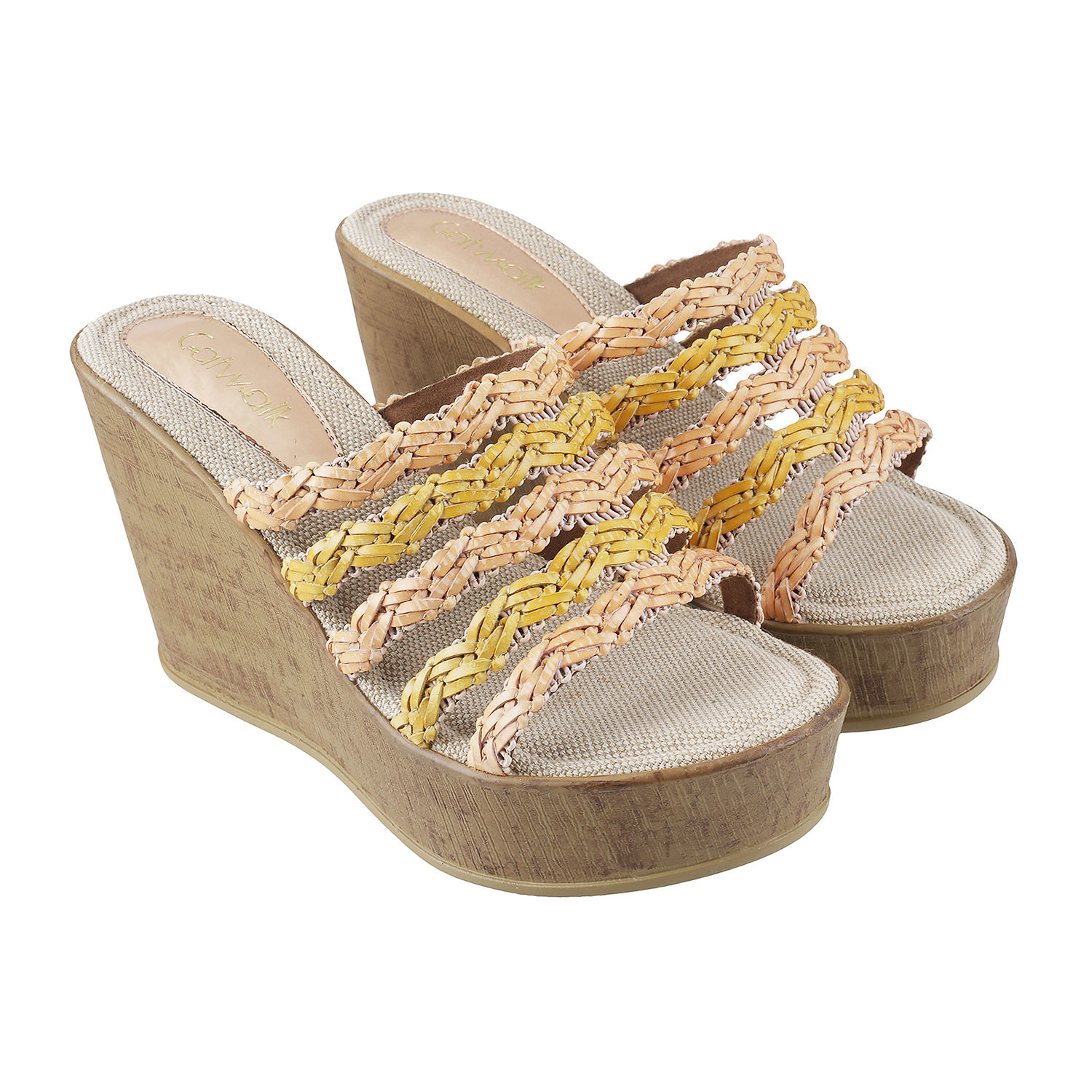 CATWALK Dual-toned Woven Strap Slip Ons: Buy CATWALK Dual-toned Woven ...