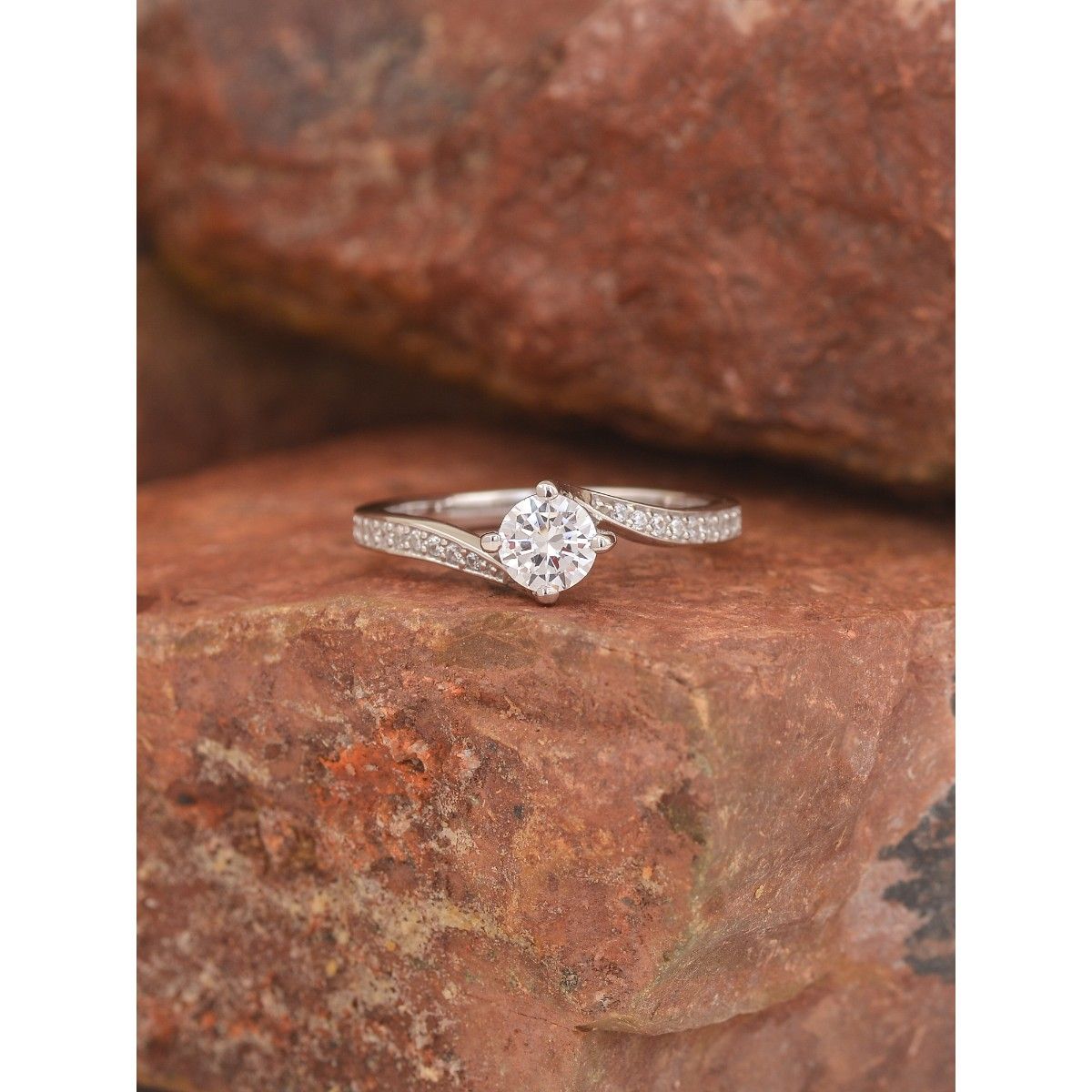 Ornate Jewels Pure Silver 1 Carat Solitaire Proposal Ring For Her: Buy ...
