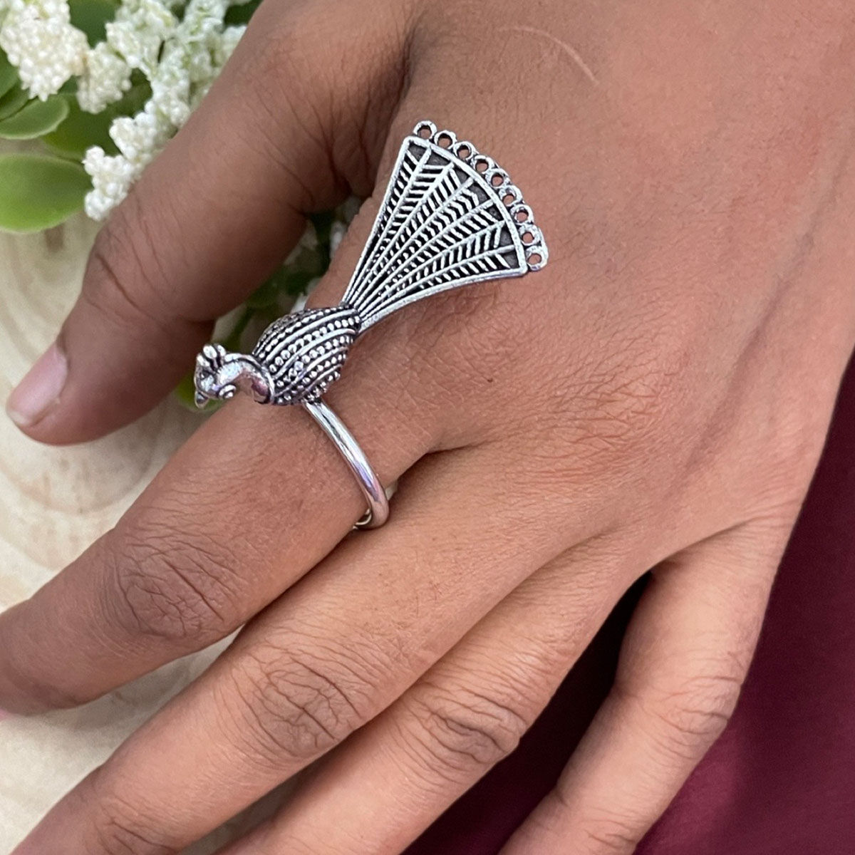 Buy Digital Dress Room Peacock Design Ring Online