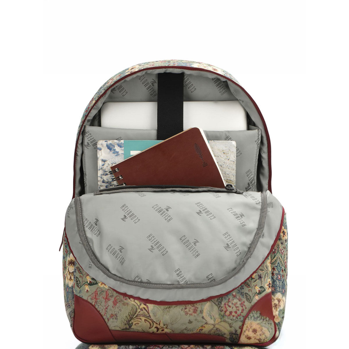 Buy The Clownfish Multicolor Floral Printed Backpack Online
