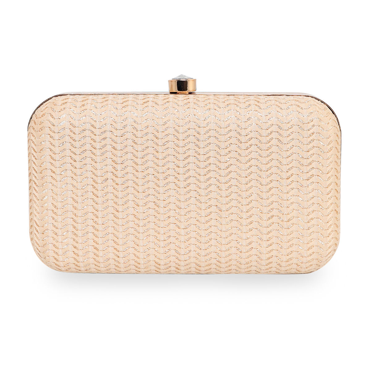 Buy ESBEDA Gold Color Glitter Shine Oval Shape Clutch Solid Pattern For ...