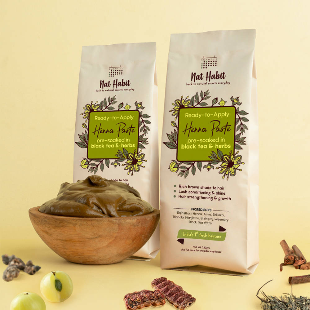 Buy Nat Habit Ready to Apply Henna Paste Pack for 25% Richer Stain ...