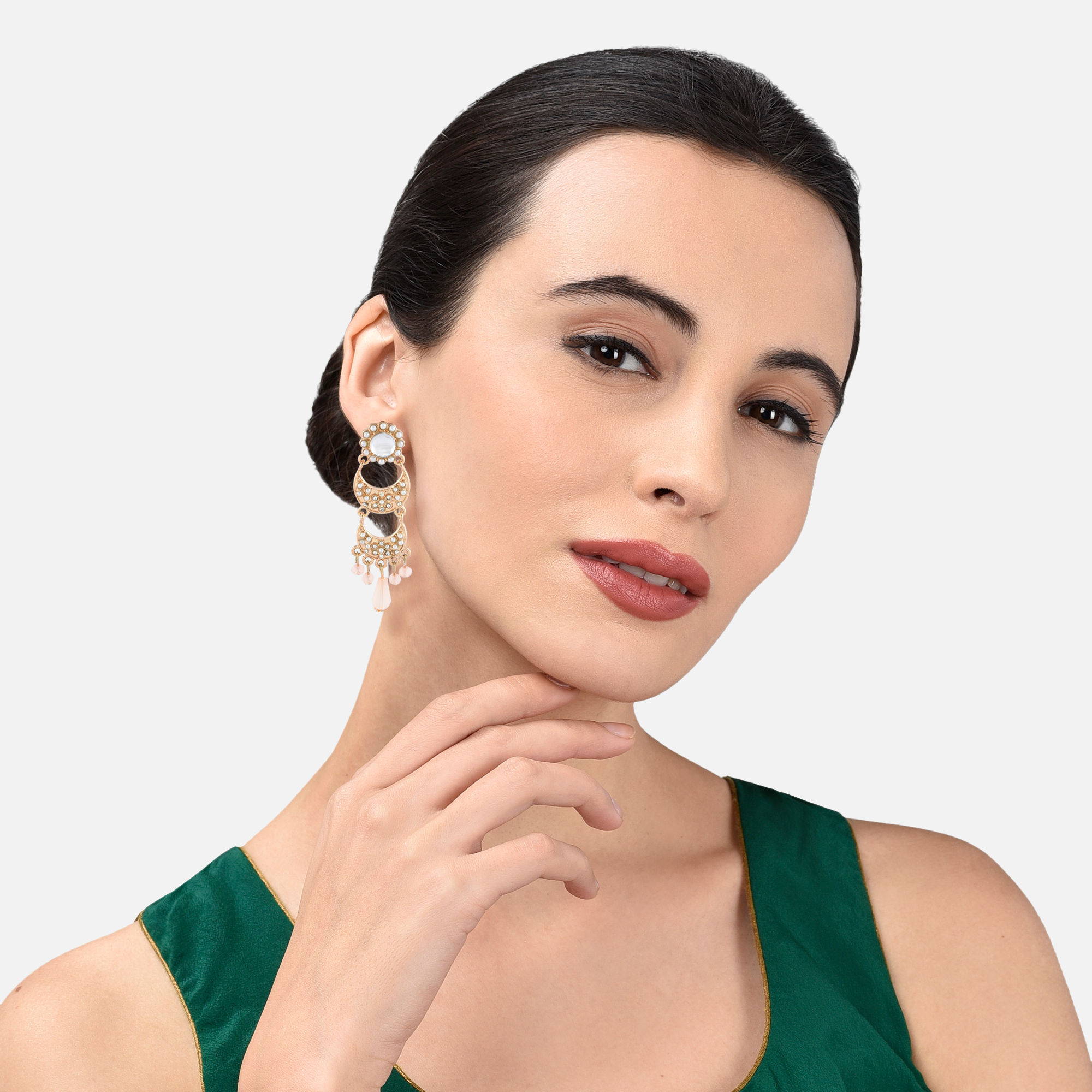 Accessorize London Women's Pale Pink Gold Filigree Short Drop Earrings ...