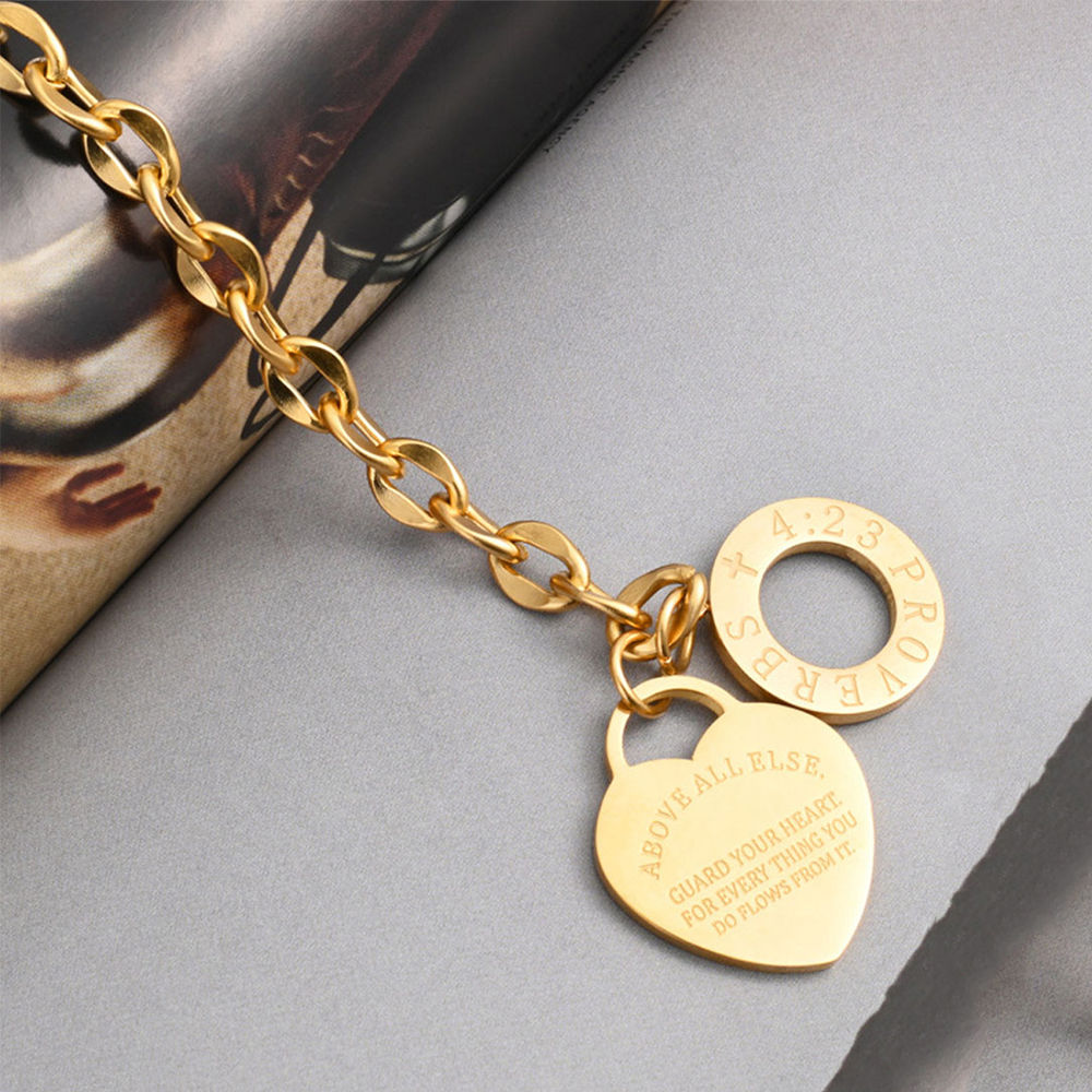 Buy Yellow Chimes Gold -Toned Stainless Steel Heart Shaped Charm ...