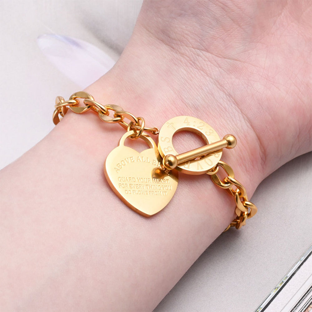 Buy Yellow Chimes Gold -Toned Stainless Steel Heart Shaped Charm ...