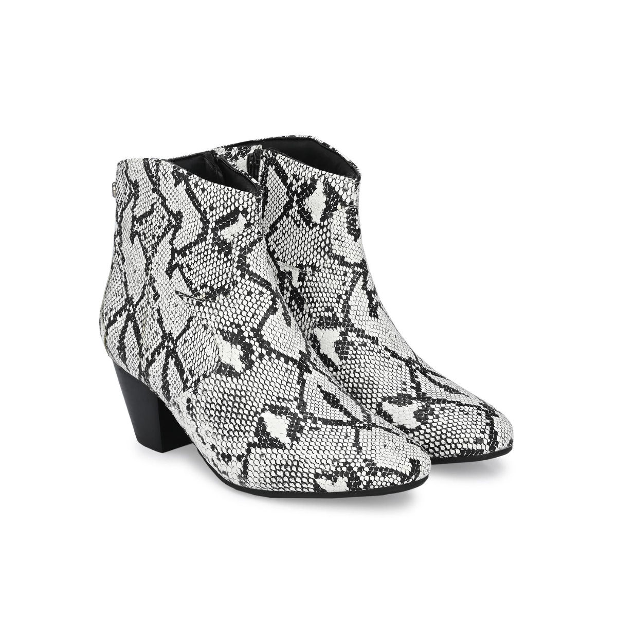 Delize Womens White Snake Print Ankle Boots: Buy Delize Womens White ...
