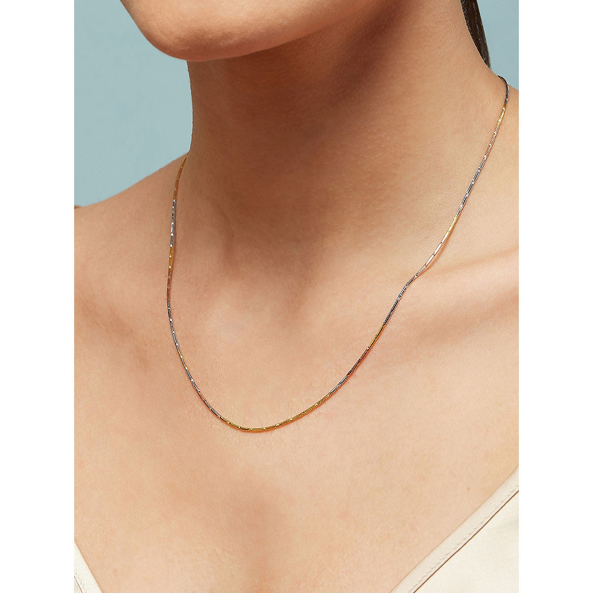 Zavya Breathtaking Triple Tone 925 Silver Chain: Buy Zavya Breathtaking ...