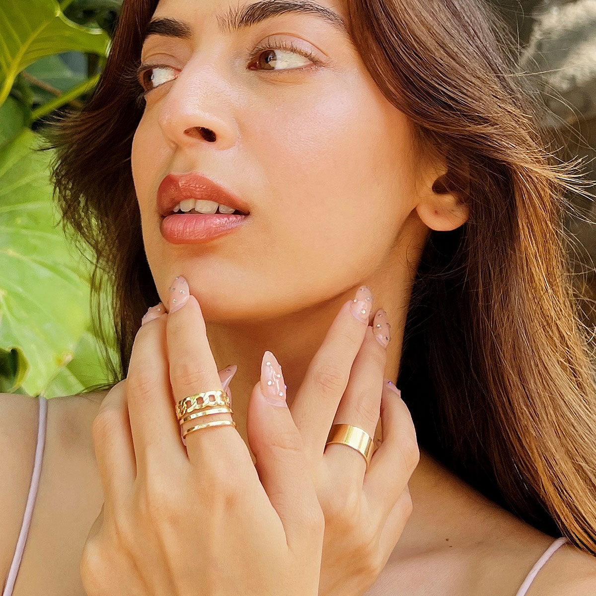 Buy Pipa Bella by Nykaa Fashion Gold plated Link Ring Set of 3 Online