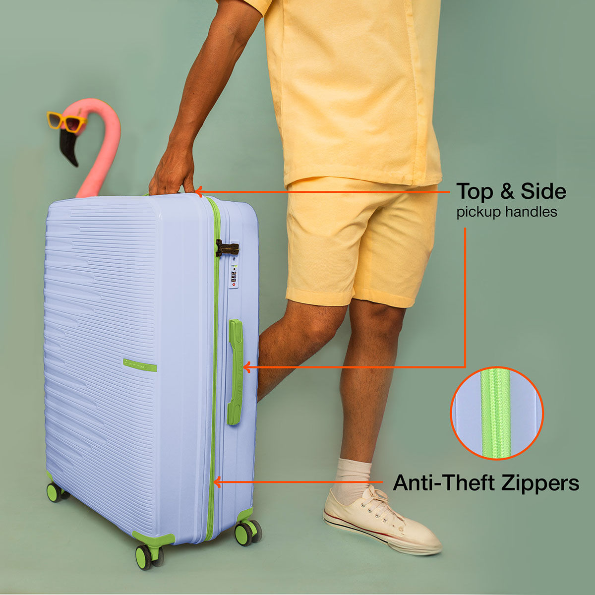 Buy Nasher Miles Purple Textured Trolley Bag (Pack of 2) (S-M) Online