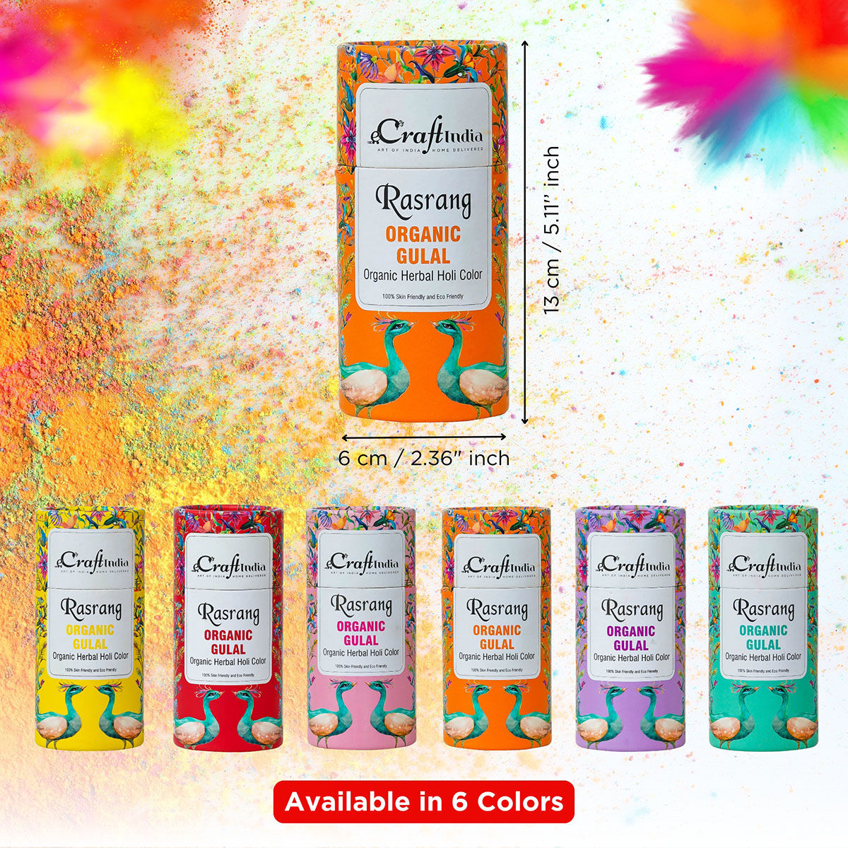 Buy eCraftIndia Rasrang Herbal Gulal Holi Colors (Pack Of 20) Online