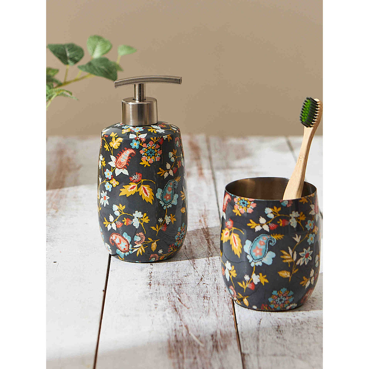 Buy Chumbak Pixel Paisley Bath Accessories Set of 2 Online