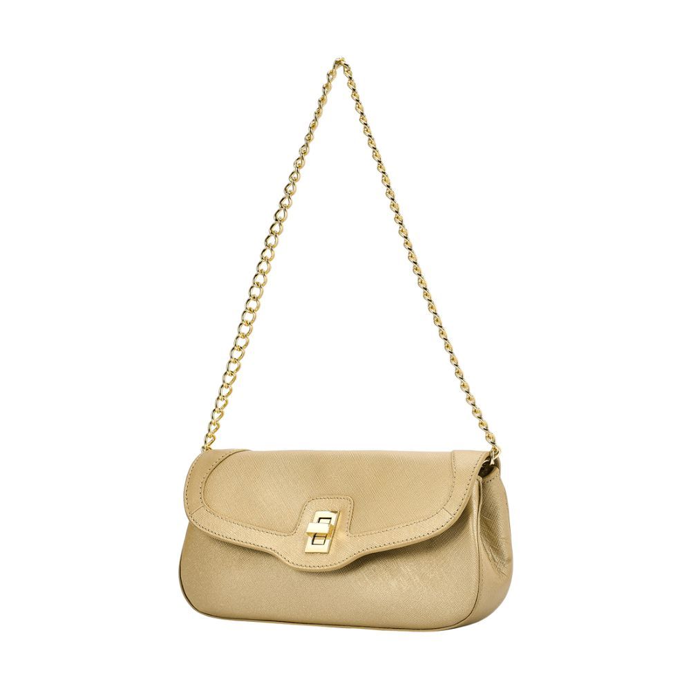 Buy Eske Elsa Clutch Leather Shoulder Bag,Gold Online