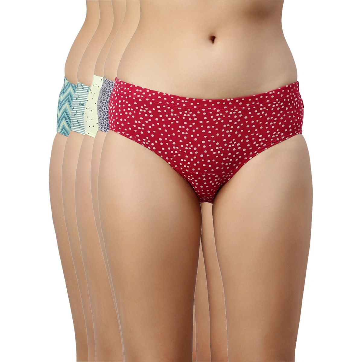 Buy Enamor Stretch Cotton Hipster Panty with Antimicrobial and Stain Release Finish Pack of 5 Online