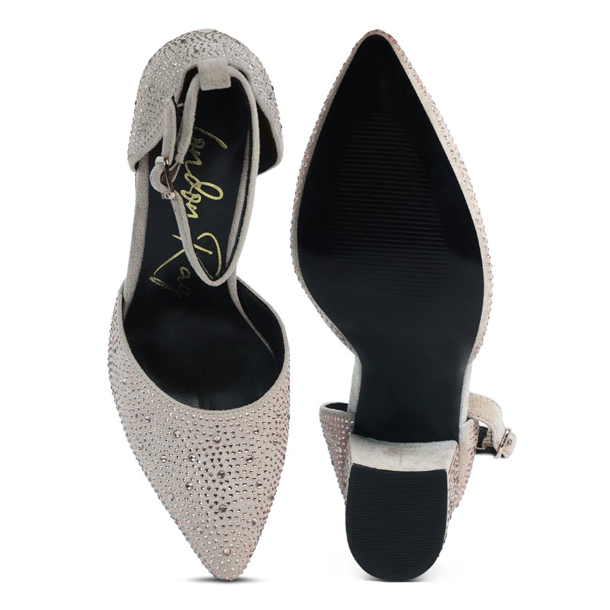 London Rag Embellished Grey Heels: Buy London Rag Embellished Grey ...