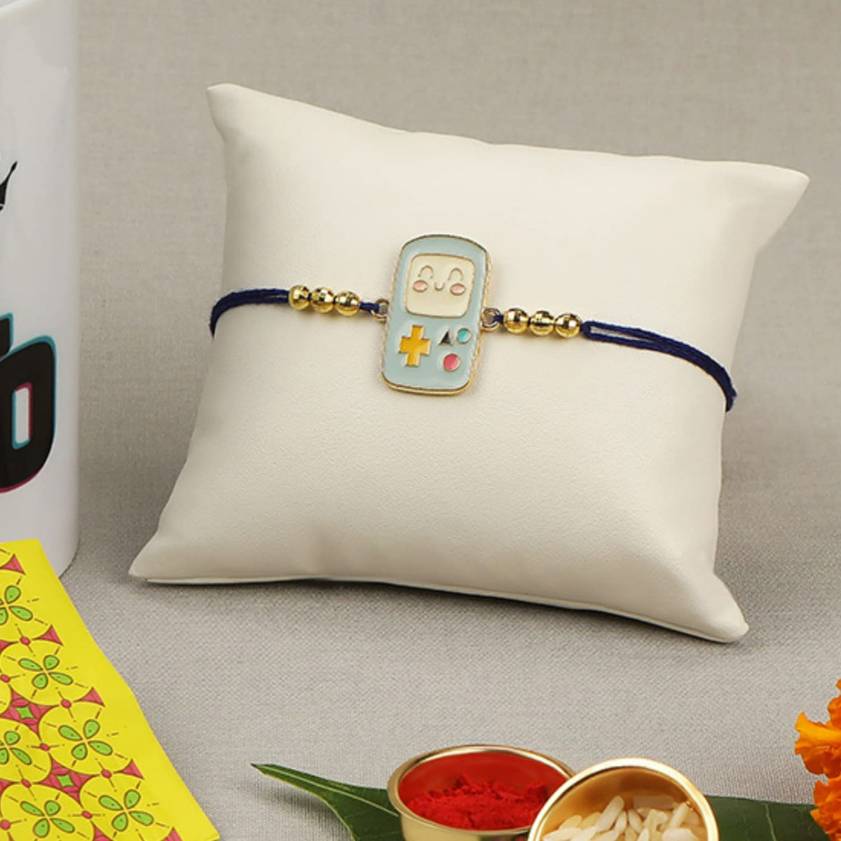 Buy Accessher Blue Enamel Video Game Rakhi for Kids & Brothers with ...