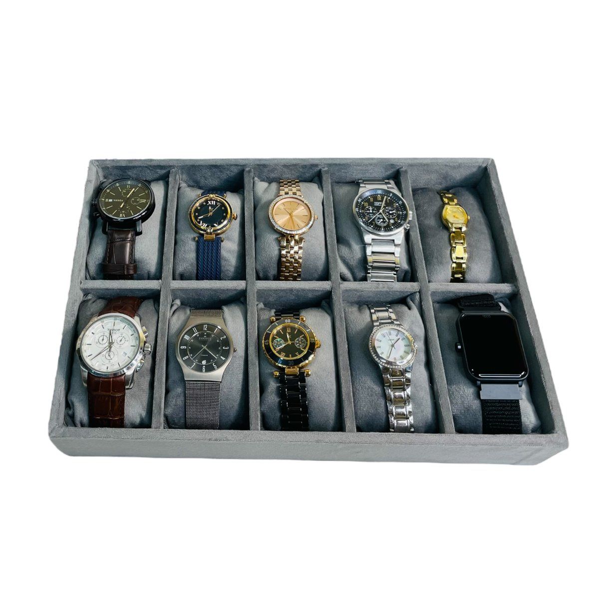 Buy La Trove Luxury Velvet 10 Slot Watch Tray (30X20X5 Cm) Online