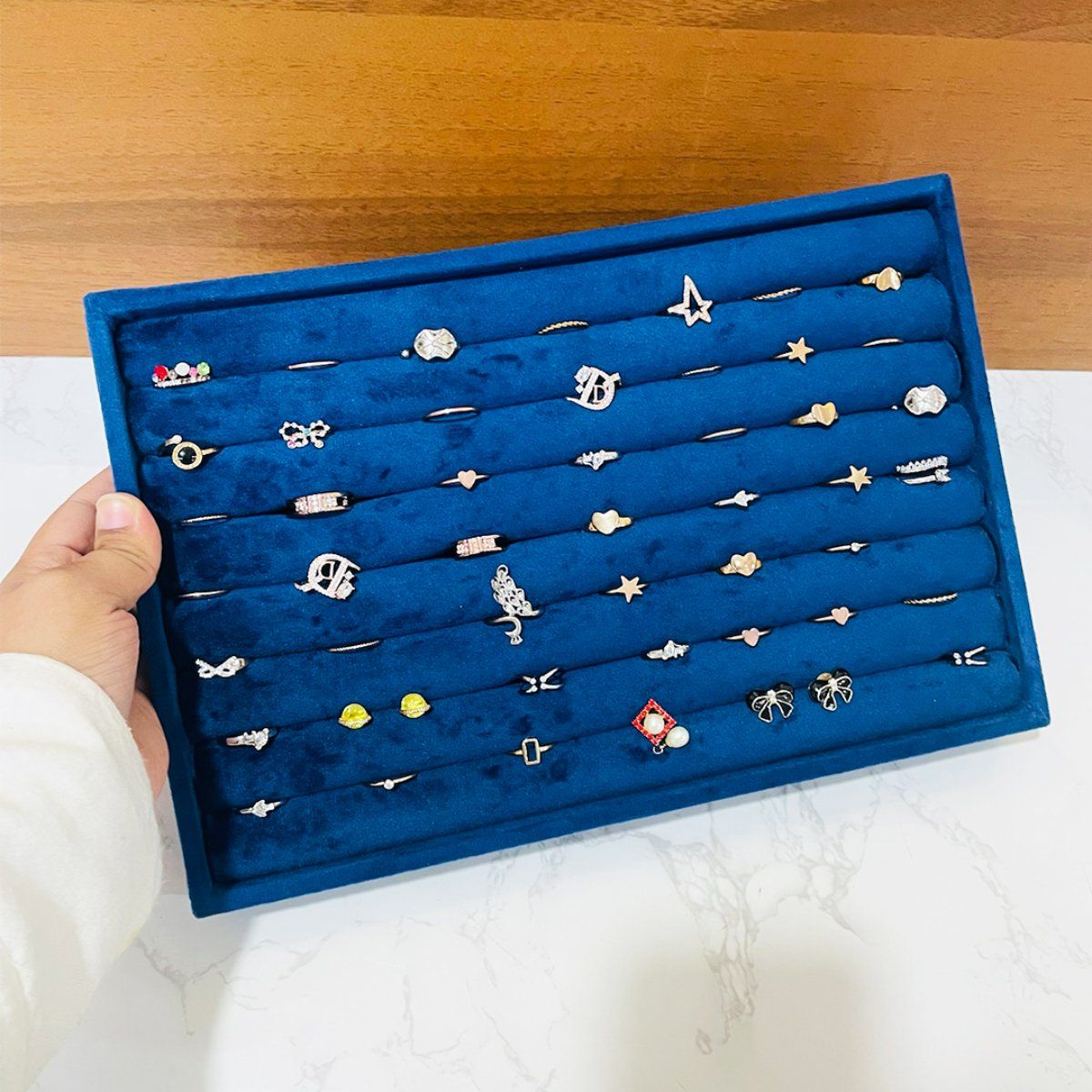 Buy La Trove Luxury Big Ring Organiser Jewellery Tray (30X20X3.5 Cm) Online