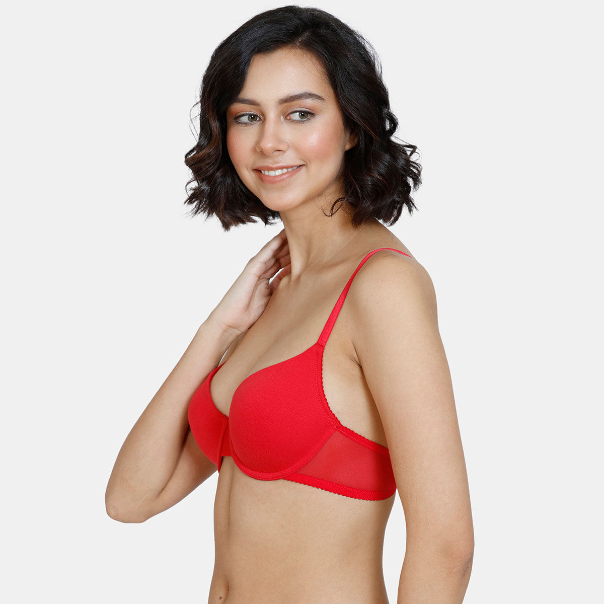 Zivame Beautiful Basics Padded Wired Medium Coverage T-Shirt Bra - Ski Patrol: Buy Zivame ...