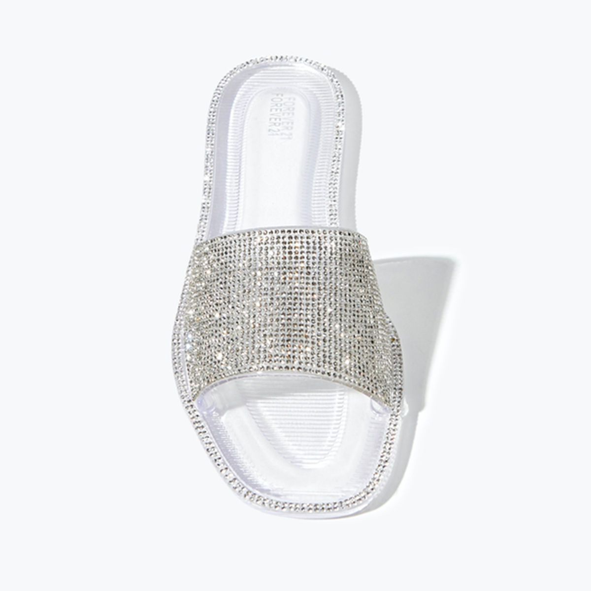 Buy Forever 21 Silver Embellished Sliders Online