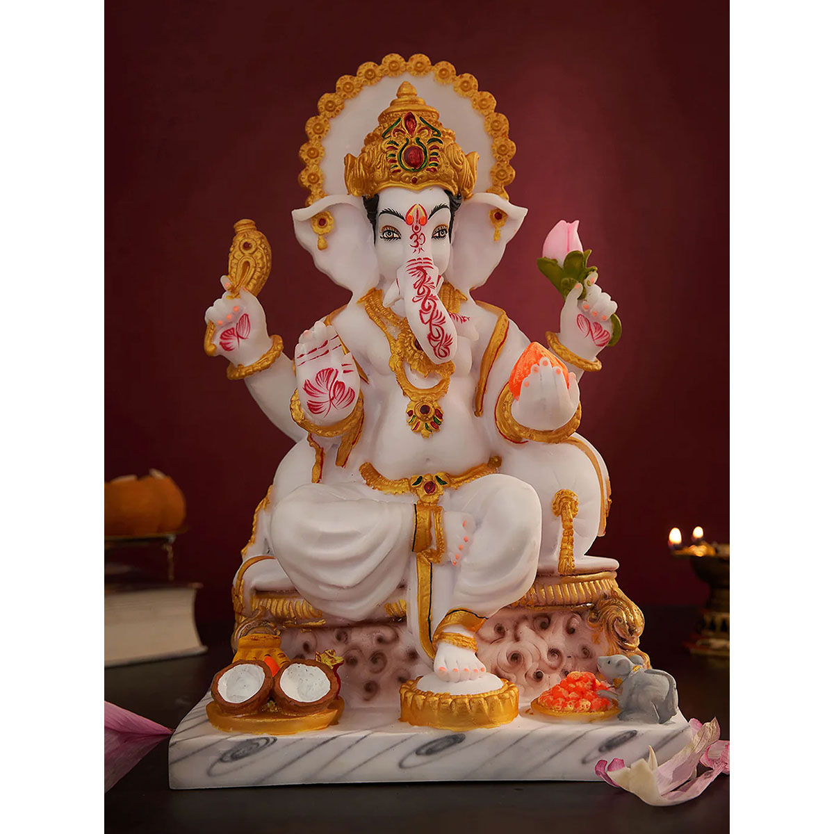 Buy DecorTwist Lord Ganesha Vinayak Idol White Online