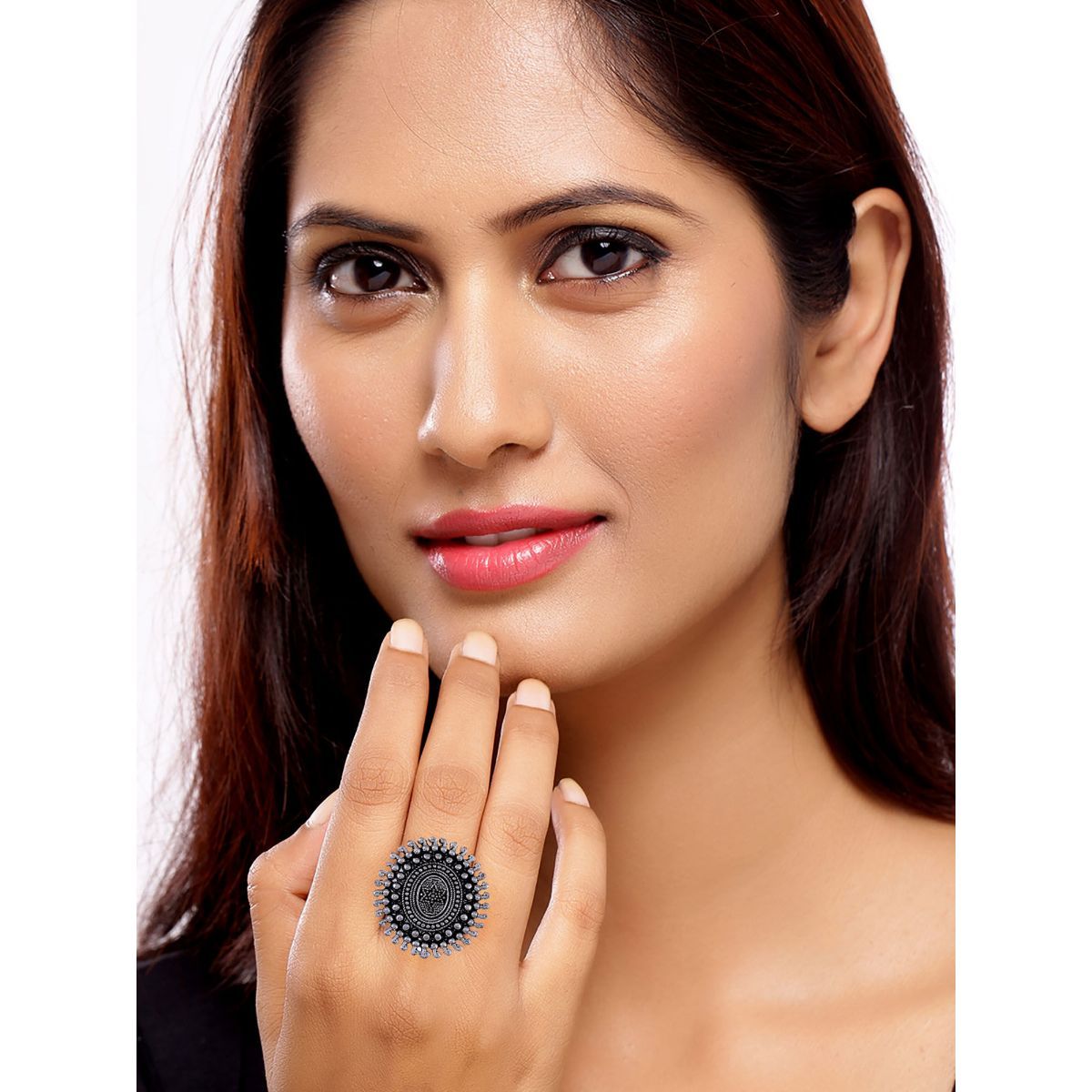 Silvermerc Designs Oxidised Silver plated Tribal Ring: Buy Silvermerc ...