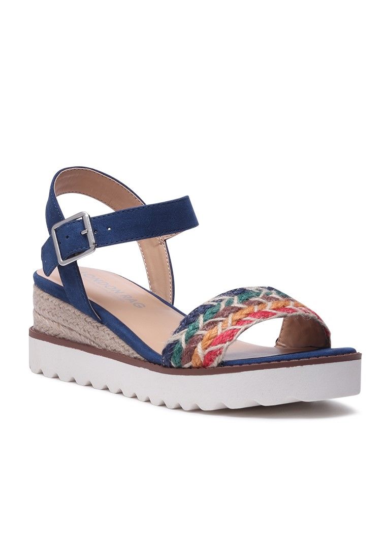 Buy London Rag Women Navy Wedge Sandals Online