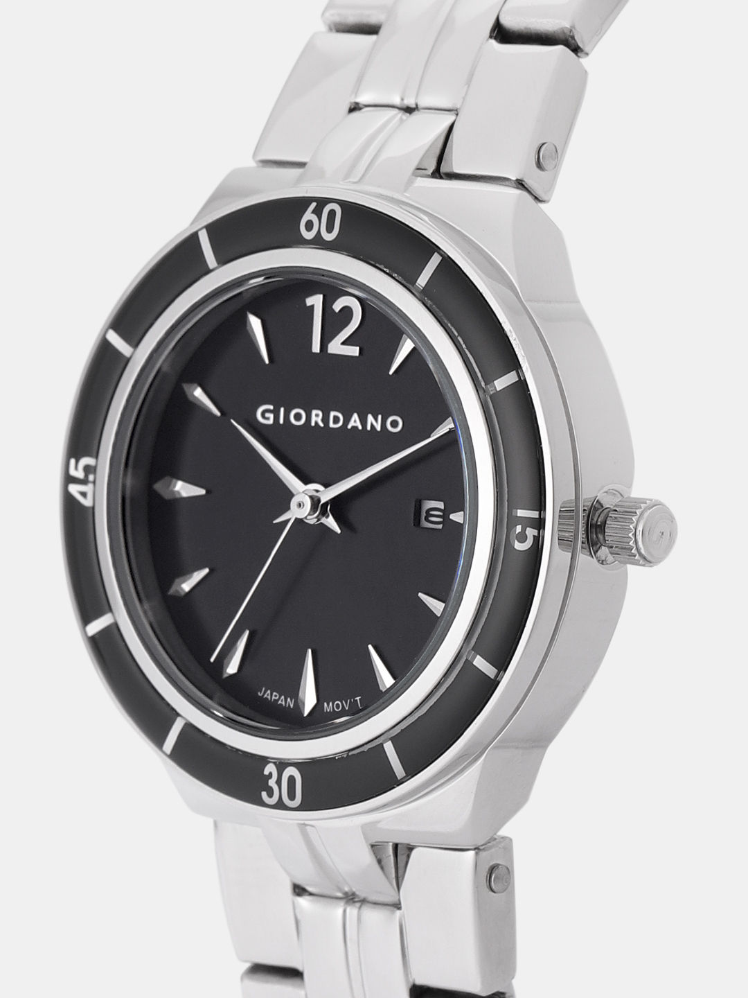 Buy Giordano Analogue Black Colour Women's Watch With silver Band Online