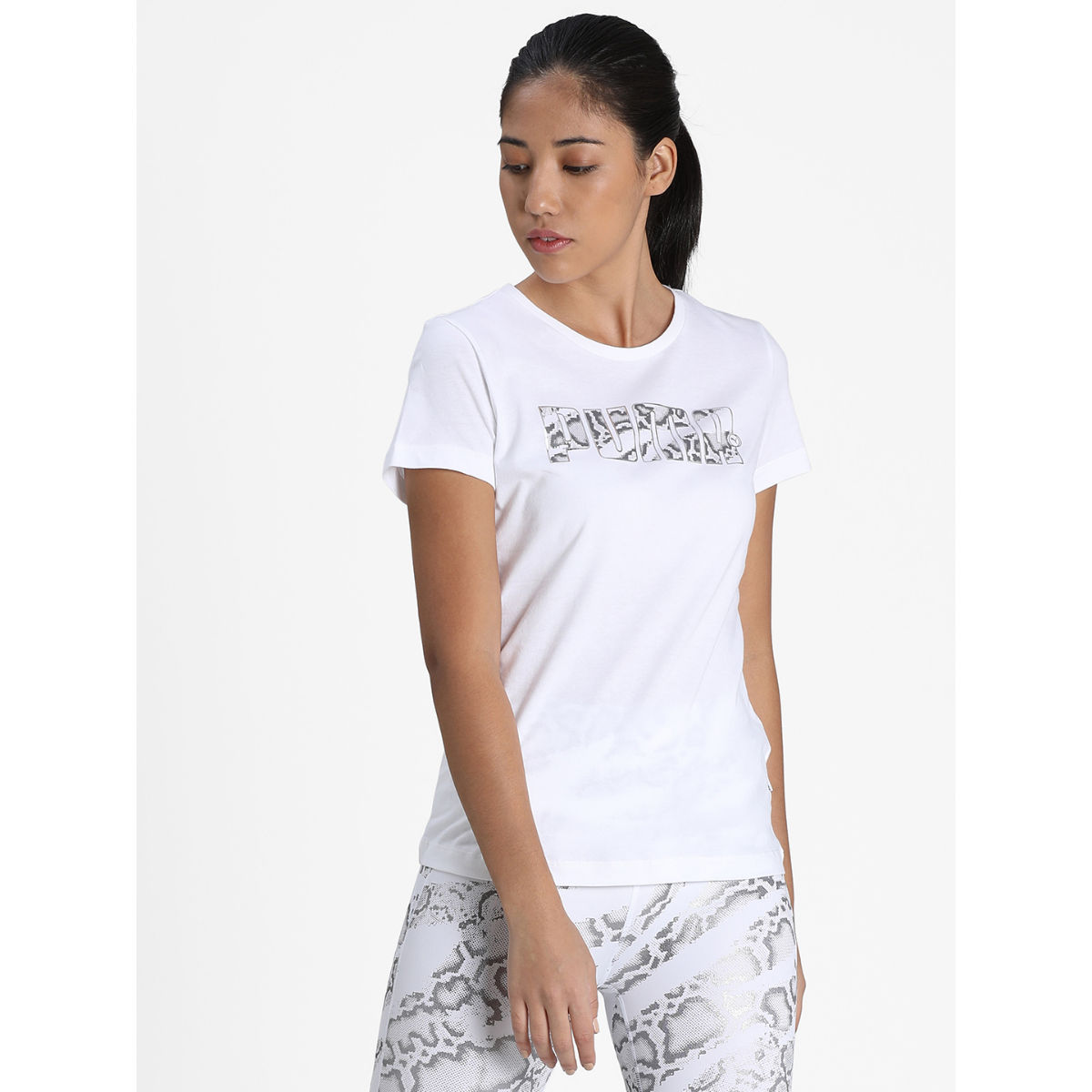 Buy Puma Rebel Graphic Regular Fit Womens White T-shirt Online