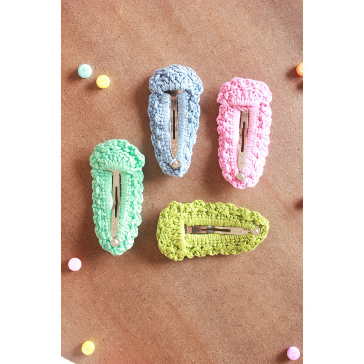 Choko Kids Crochet 4 Snap Hair Clips-Set 2-Handmade: Buy Choko Kids ...