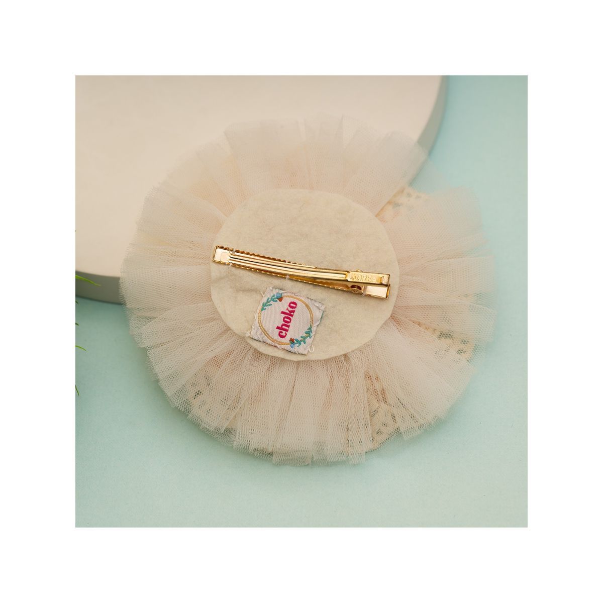 Choko Kids Exquisite Blossom Satin, Tulle and Lace Hair Clip-Peach: Buy ...