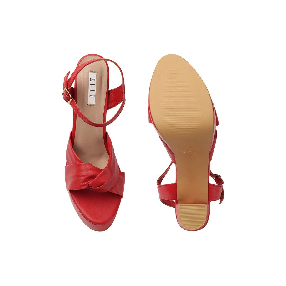Buy ELLE Red Solid Women Sandals Online