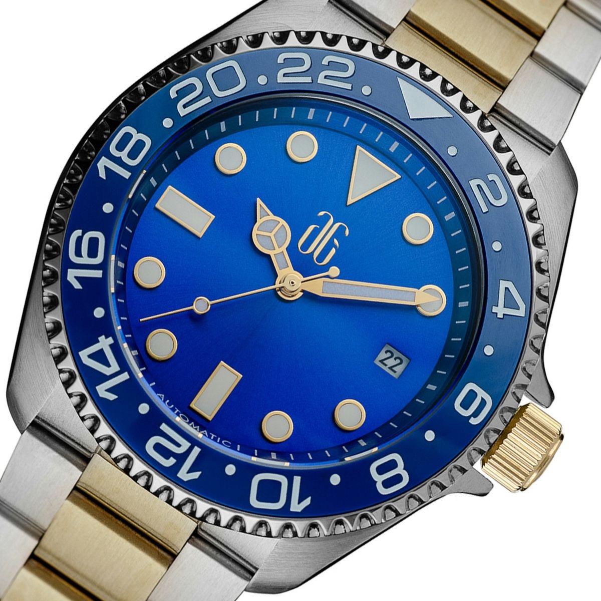 Aries Gold AG Collective Automatic Blue GMT Round Dial Men's Watch - G ...