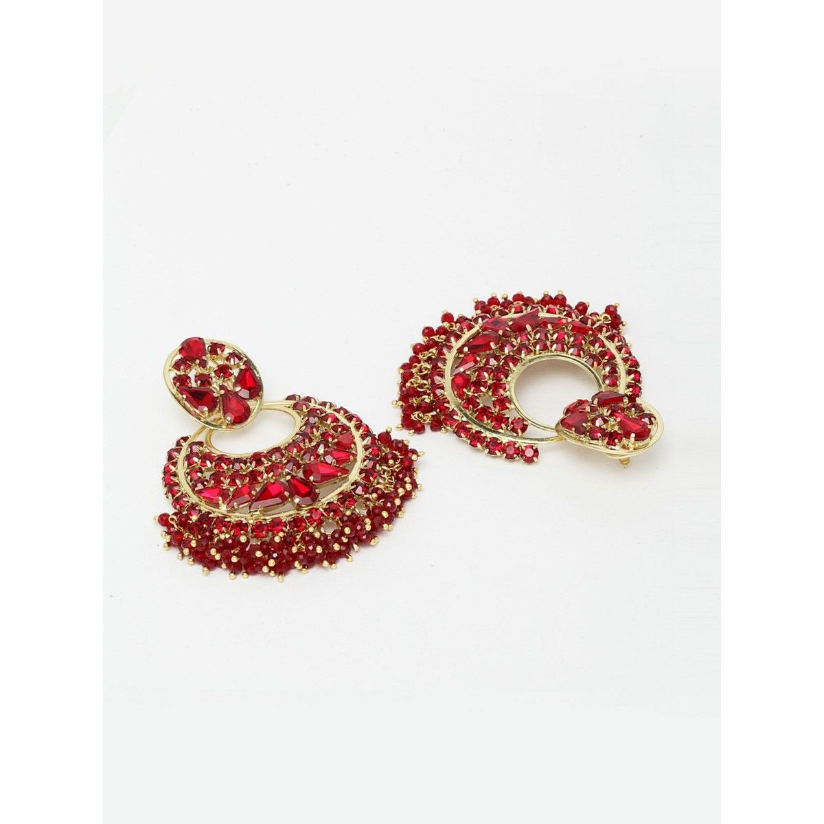 Buy Bijoux By Priya Chandna Red Chandbali Earrings Online