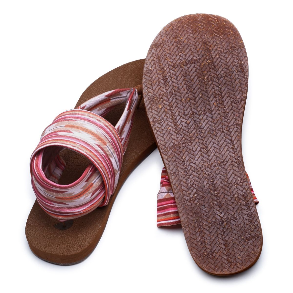 Buy SOLETHREADS Yoga Sling Brown Printed Women Sandals Online