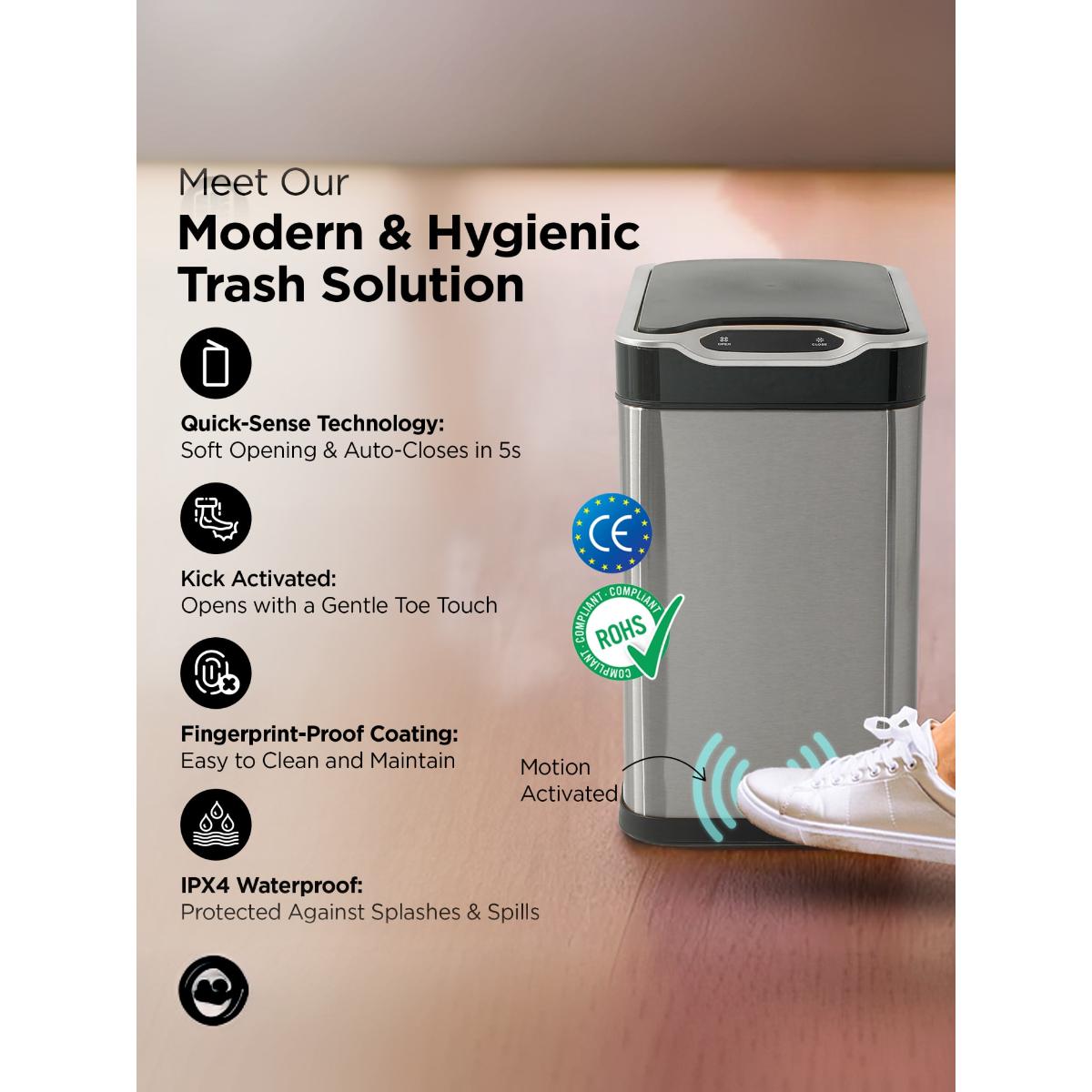 Buy UMAI Automatic Sensor Dustbin 12L, Silver Online