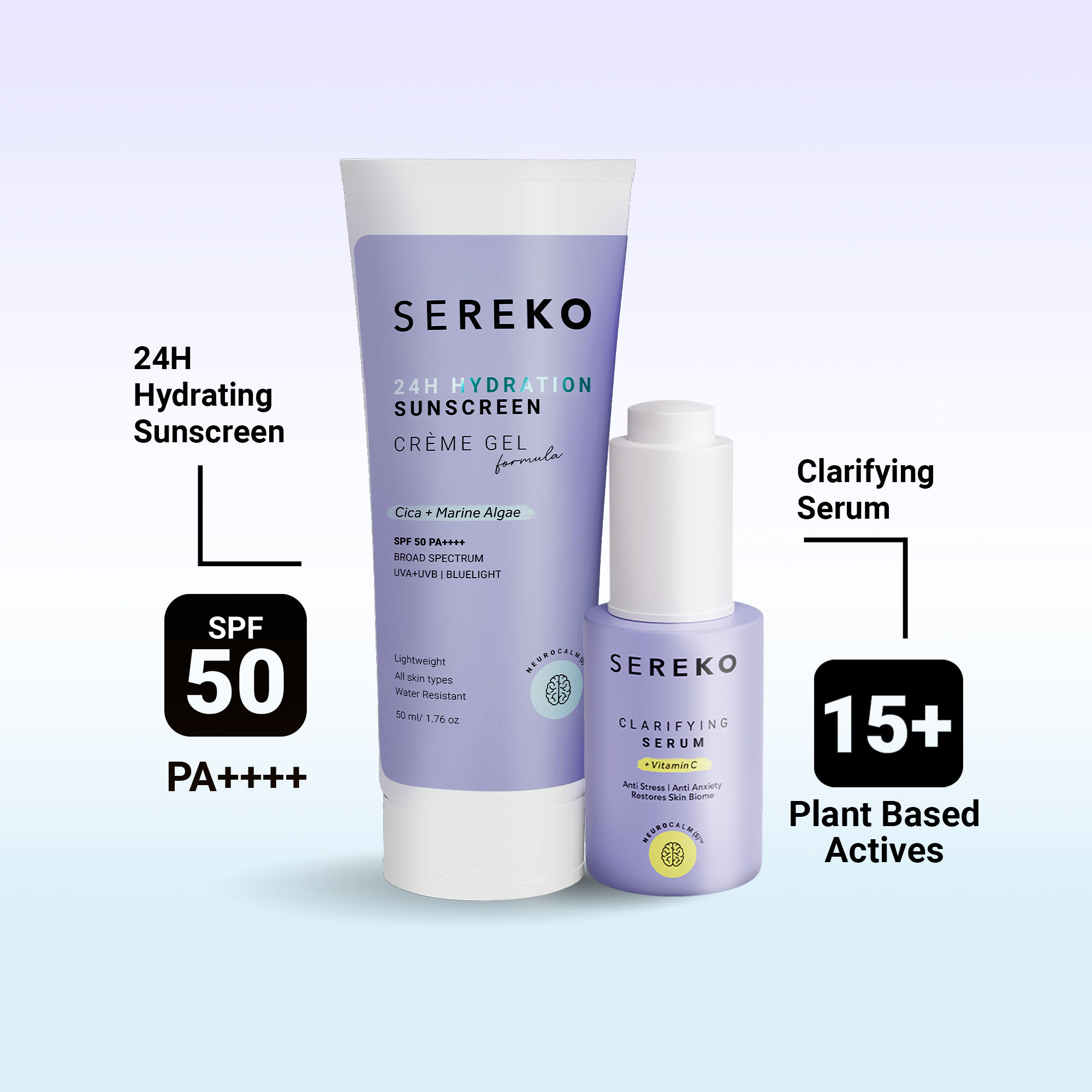 Buy Sereko Clarfying Vitamin C Serum & Sunscreen SPF 50++++ Glow ...