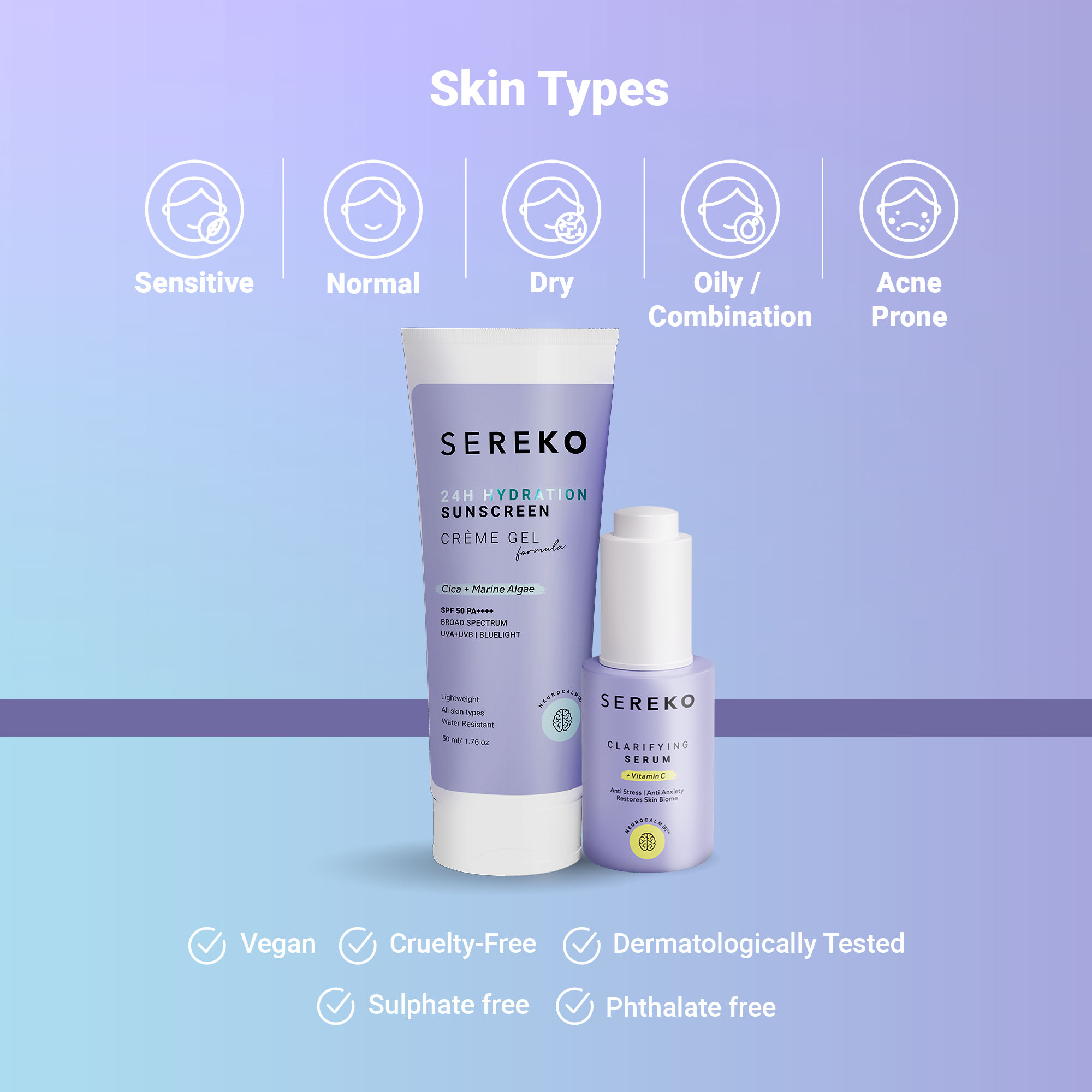 Buy Sereko Clarfying Vitamin C Serum & Sunscreen SPF 50++++ Glow ...