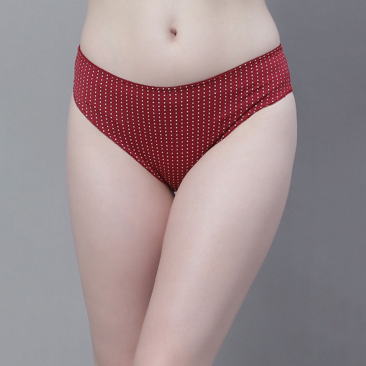 Buy PrettyCat Mid Waist Polka Dot Print Bikini Panty in Polyester Online